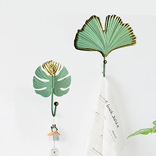 Alipis 2pcs Shaped Novel Wall Rack Mini Metal Design Key Gift Rustic for Coat Idea Art Bags Decorations Palm Multifunctional Keys Mounted Hooks Shape Leaf Hanger Tropical Towel Bathroom