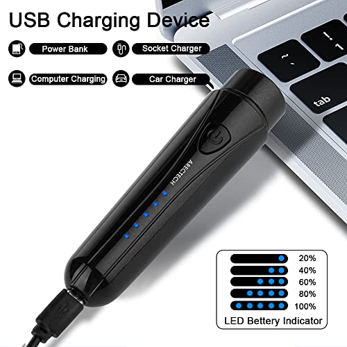 ARECTECH Mini Portable Shaver Pocket Razors Electric Razor for Men USB Rechargeable LED Battery Display Best for Travel Shaves Touch Up Shaves Cordless Black