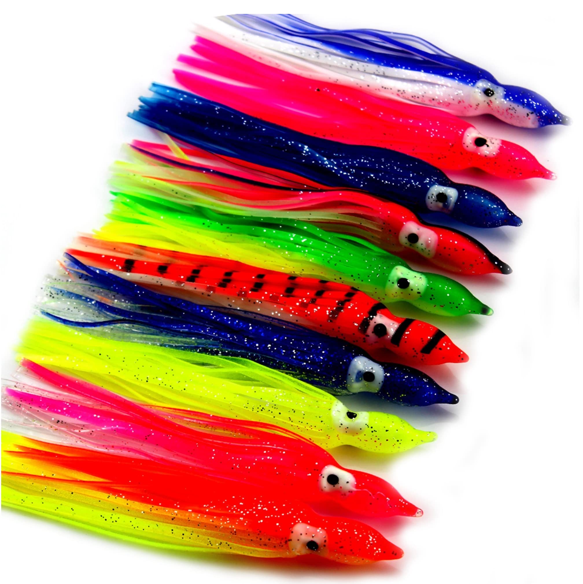 30cm Soft Trolling Bait Fishing Lures Squid Skirt Fishing Octopus Skirts for Saltwater Tackle (5pcs)