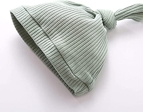TROSJ Unisex Baby Striped Cotton Sleeper Gowns with Cap Long Knotted Sleeping Bag (Green-B2, 0-3 Months)