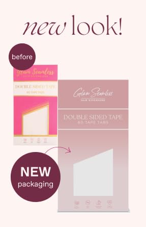 Glam Seamless Double Sided Tape for Hair Extensions, Replacement Tape for Tape in Hair Extensions - 60 Tabs Pack