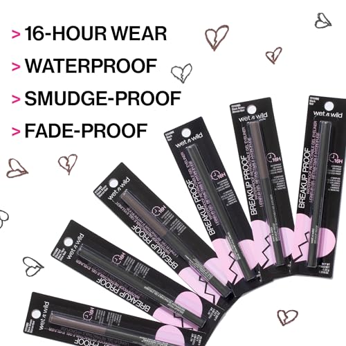 wet n wild Mega Last Breakup Proof Retractable Eyeliner - Waterproof 16-Hour Long-Lasting Wear, Cruelty-Free & Vegan - Dark Brown