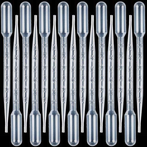 WangJia 3ml Plastic Transfer Pipettes Eye Dropper Pack of 30 - Dropper Makeup Tool
