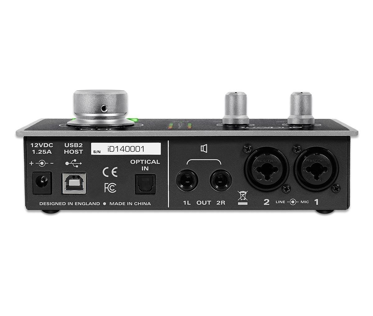 Audient iD14 USB Audio Interface with Microphone Preamp, 10 in/4 Out, 48 Volt Phantom Power, Monitor Mix & Panning, 6.3 mm Jack Out, AD/DA Converter