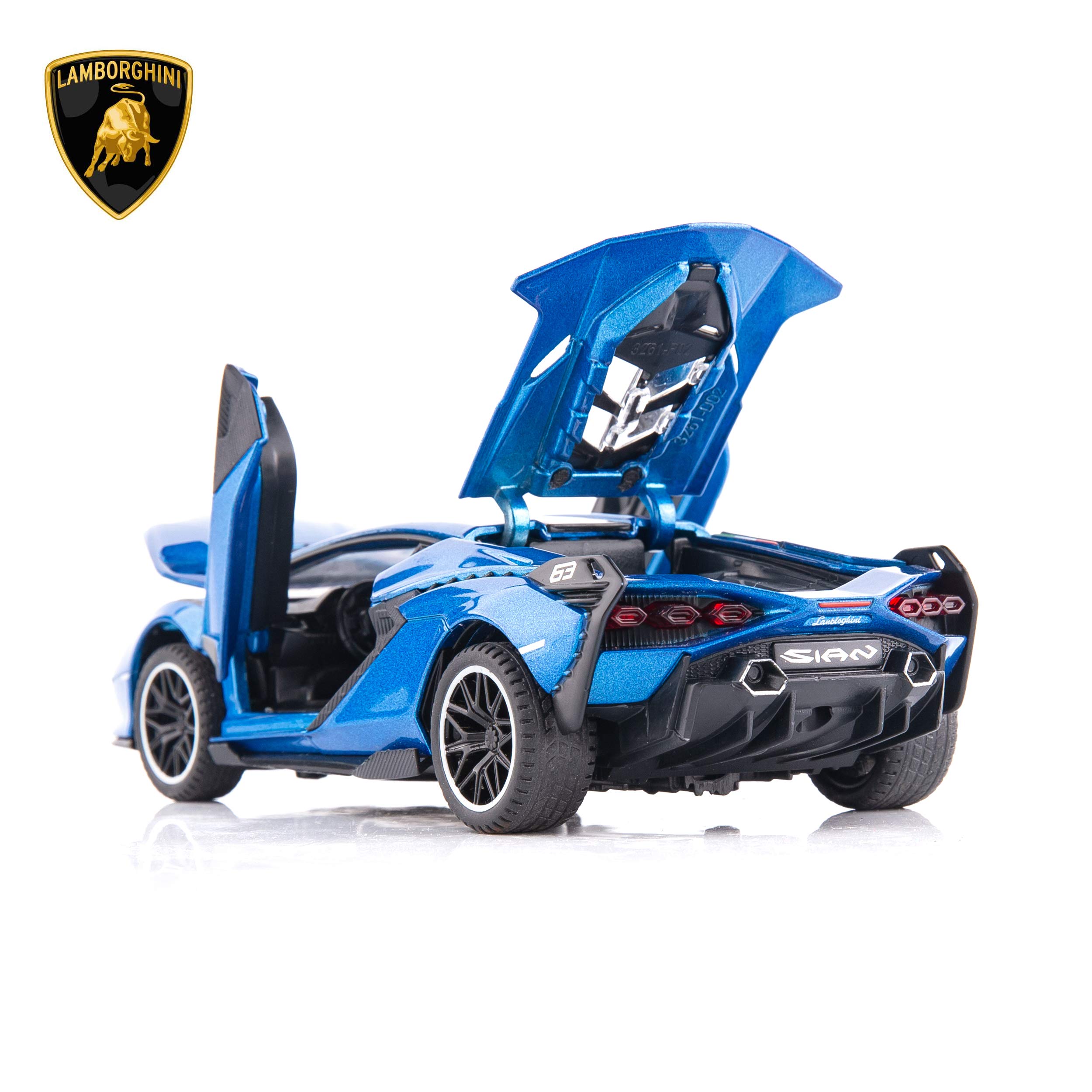 BDTCTK Sian FKP37 Car Model Toy 1/32 Child Sound and Light Pull Back Car Zinc Alloy Casting Toys for Kids Boy Girl Gift (Bule)