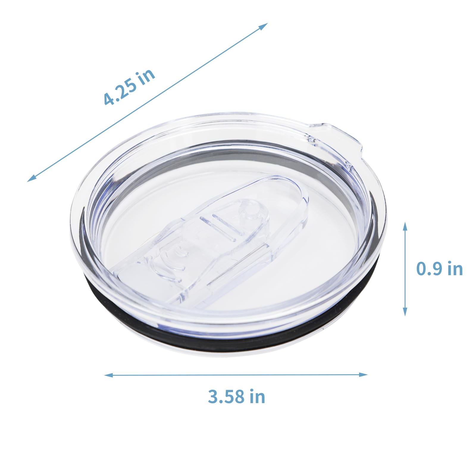 30oz Tumbler Cups Replacement Lids Compatible with YETI Rambler and More, Spill Proof Covers, Straw Friendly (Double Hole), 4 Count (Pack of 1)