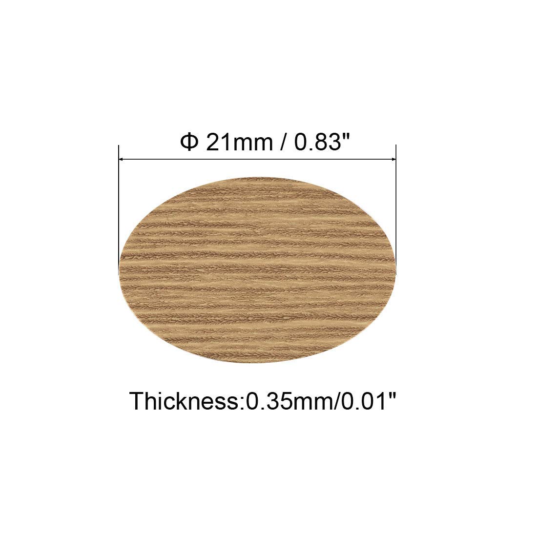 uxcell Screw Hole Covers Stickers Textured Plastic Self Adhesive Stickers for Wood Furniture Cabinet Shelve Plate 21mm Dia 108pcs in 2Sheet Maple
