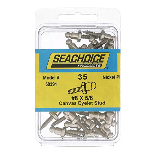 Seachoice Eyelet Stud w/ Tapping Stainless Steel Screw, #8 X 5/8 In., Bag of 35
