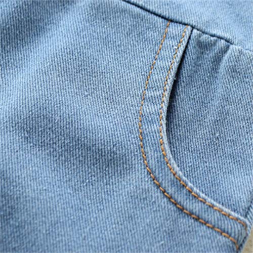 Happy Town Newborn Infant Baby Girls Denim Bodysuit Halter Sleeve Romper Jeans Overalls (Denim, 9-12 Months)