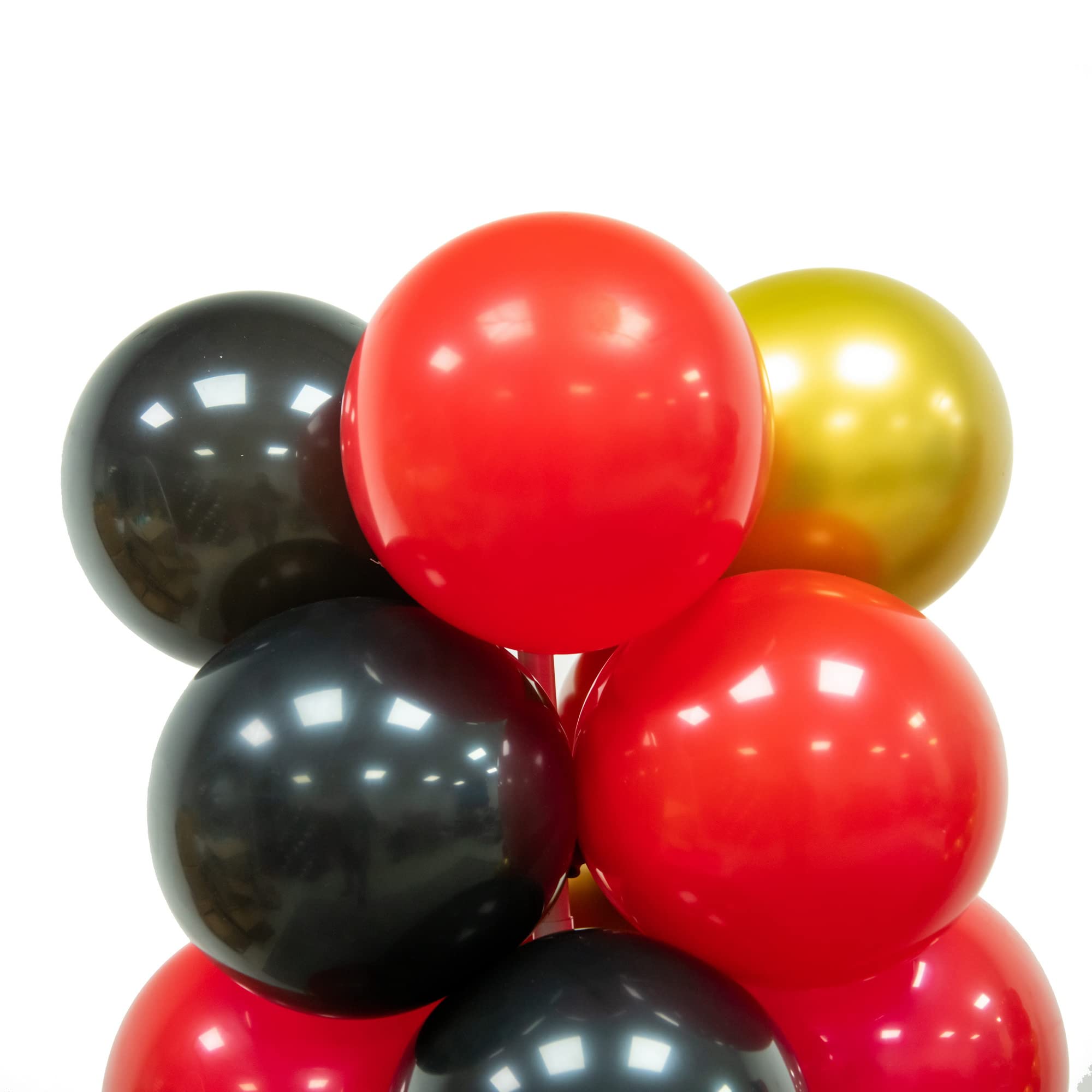 MOXMAY Balloon Column Kit β Set of 2 Balloon Columns with Stand Base and Pole Balloon Tower Backdrop Decoration for Wedding Baby Shower Birthday Party 100 Balloons Included(Black Gold Red)