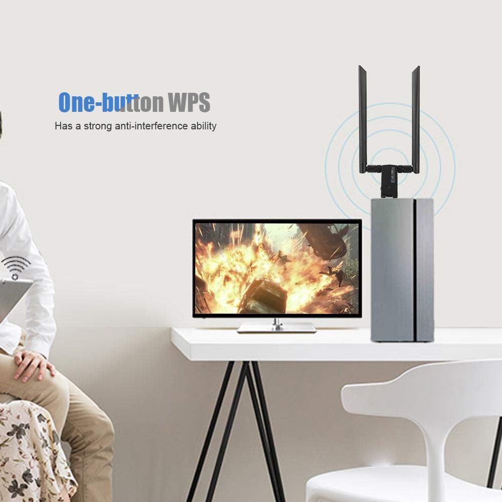 USB Adapter,MT7612 AC USB Dual Band 5G/2.4G Adapter Network Card Dongle Adapter Network Card