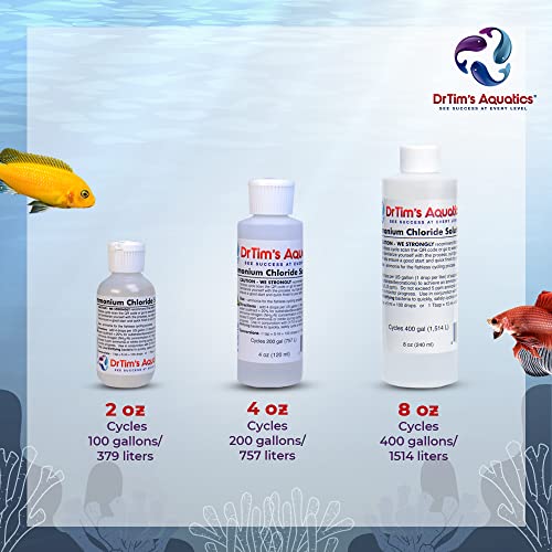 DrTim’s Aquatics Ammonium Chloride Solution for Fishless Cycling - 4 oz, Treats 200 gal. – Fish Tank Cleaner for Saltwater, Freshwater & Reef Aquariums