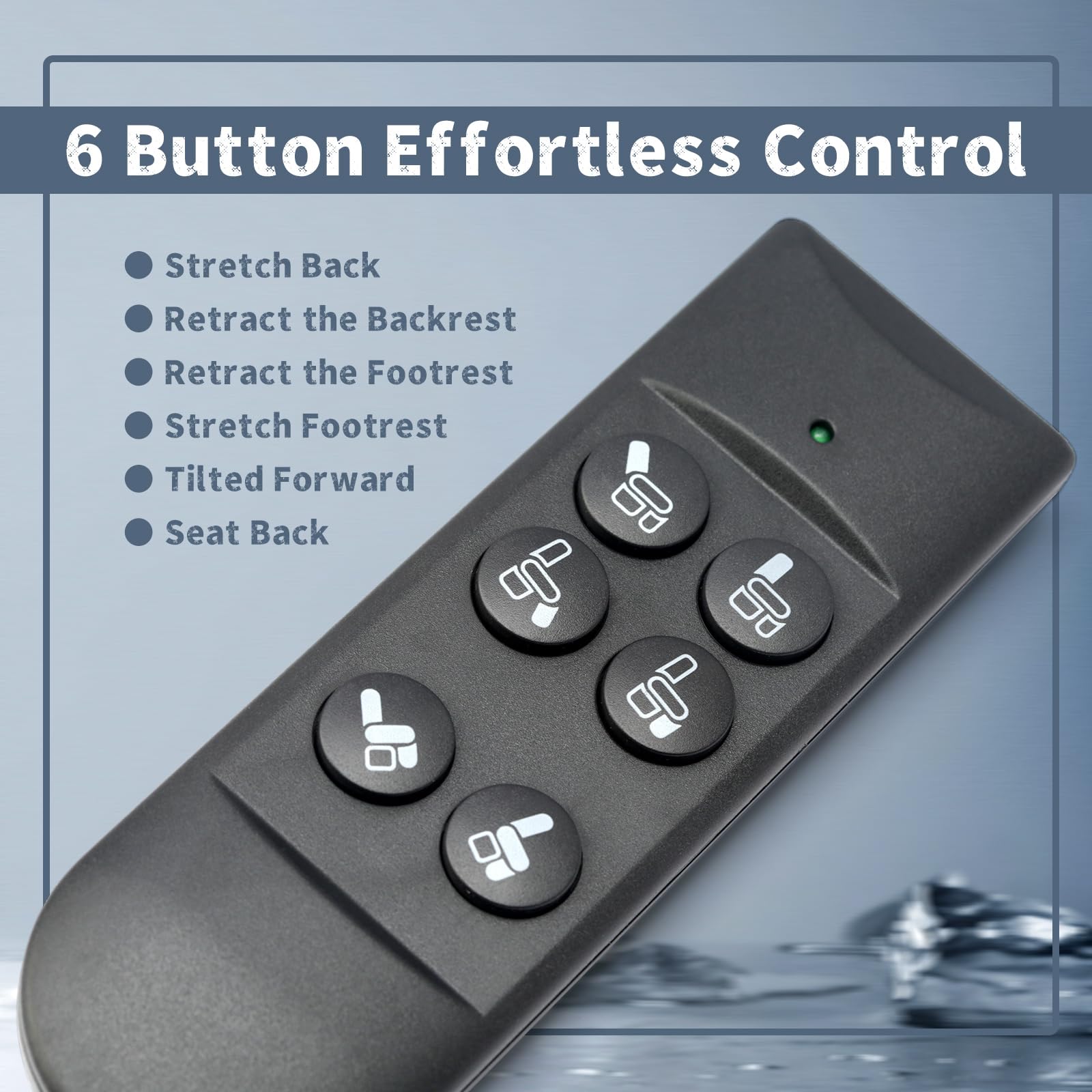 6 Button Power Lift Chair Controller with 5-Pin Plug Extension Cable Replacement for Lazyboy Home Power Recliner Hand Control
