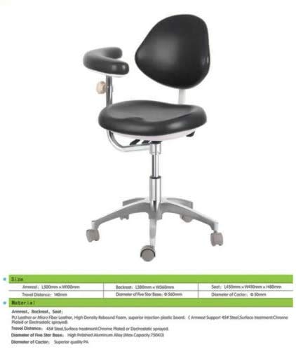 Assistant's Stool - Premium Dental Assistant's Stool, Black