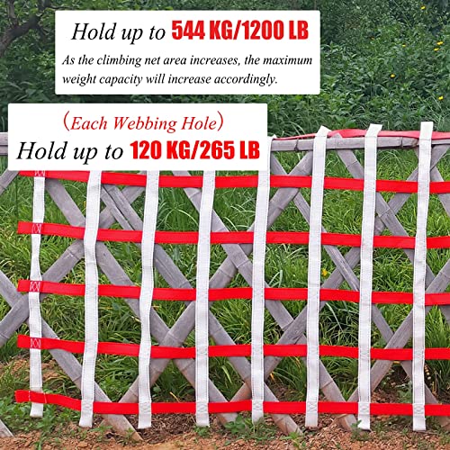 DREAMOSA Outdoor Climbing Net for Kids,Playground Cargo Net,Indoor Jungle Gym Ninja Warrior Obstacle Course Kids Climbing Wall Tree House Accessories Swing Set Rope Net,for Training Equipment