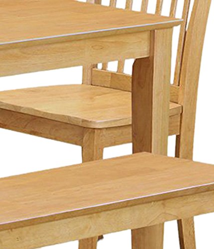 East West Furniture Capri 6 Piece Room Furniture Set Contains a Rectangle Kitchen Table and 4 Dining Chairs with a Bench, 36x60 Inch, Oak