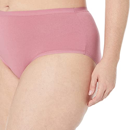 Amazon Essentials Women's Cotton Midi Brief Underwear (Available in Plus Size), Pack of 6, Warm Tones, Large
