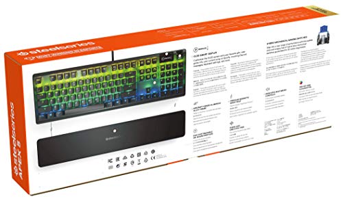 SteelSeries Apex 5 - Hybrid Mechanical Gaming Keyboard - Per-Key RGB Illumination - Oled Smart display - English (QWERTY) Layout PC