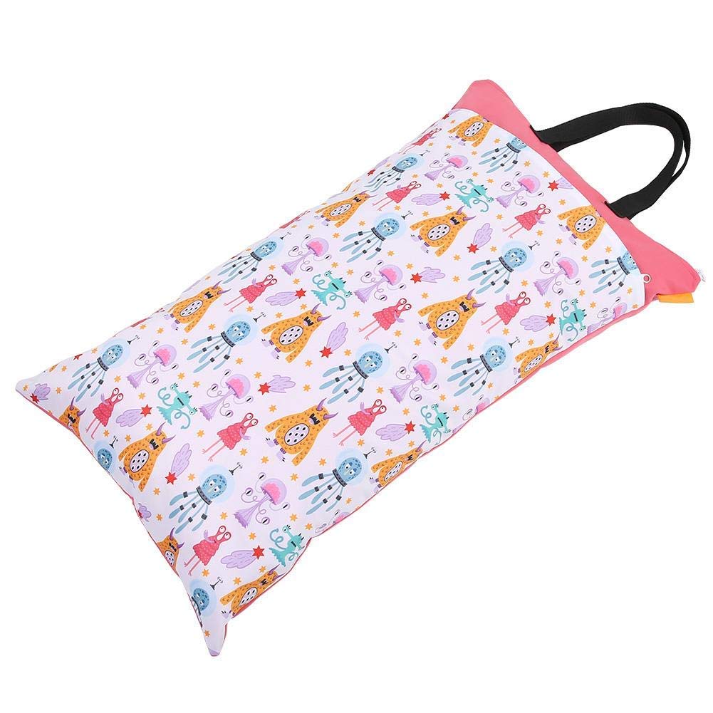 Yosooo Large Hanging Wet/Dry Pail Bag for Cloth Diaper,Inserts,Nappy, Laundry With Two Zippered Waterproof,Reusable(EF207)