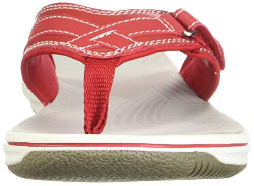 Clarks Women's Breeze Sea Flip-Flop, New Red Synthetic, 5