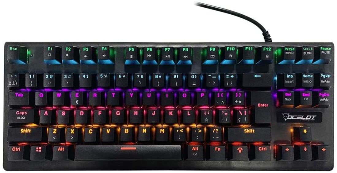 Ocelot Gaming by Quaroni Compact Wired Gaming Keyboard - Mechanical - RGB