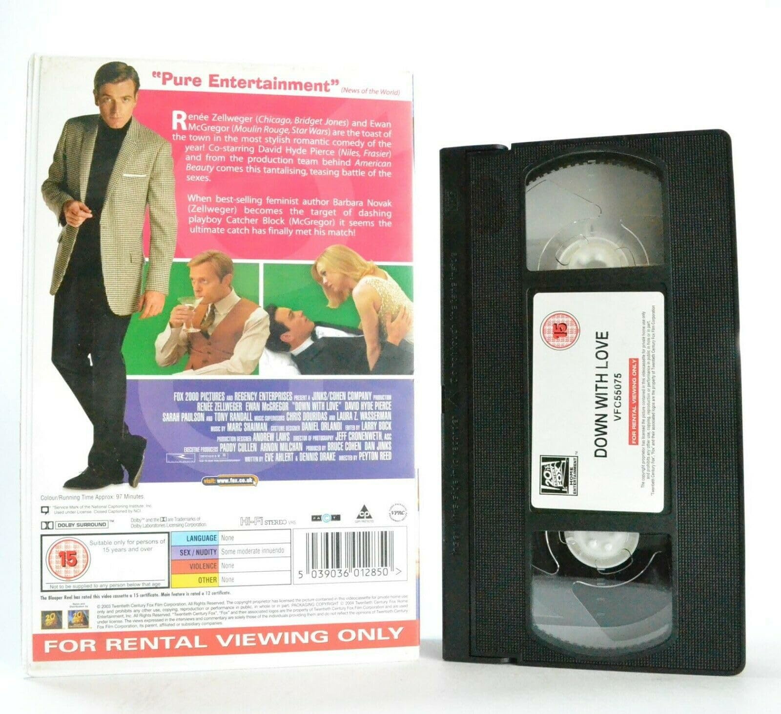 Down With Love: R.Zellweger/E.McGregor - Romantic Comedy - Large Box - Pal VHS