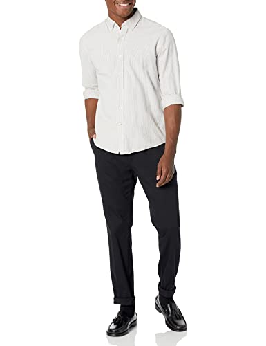 Amazon Essentials Men's Slim-Fit Wrinkle-Resistant Flat-Front Stretch Chino Pant, Black, 28W x 30L