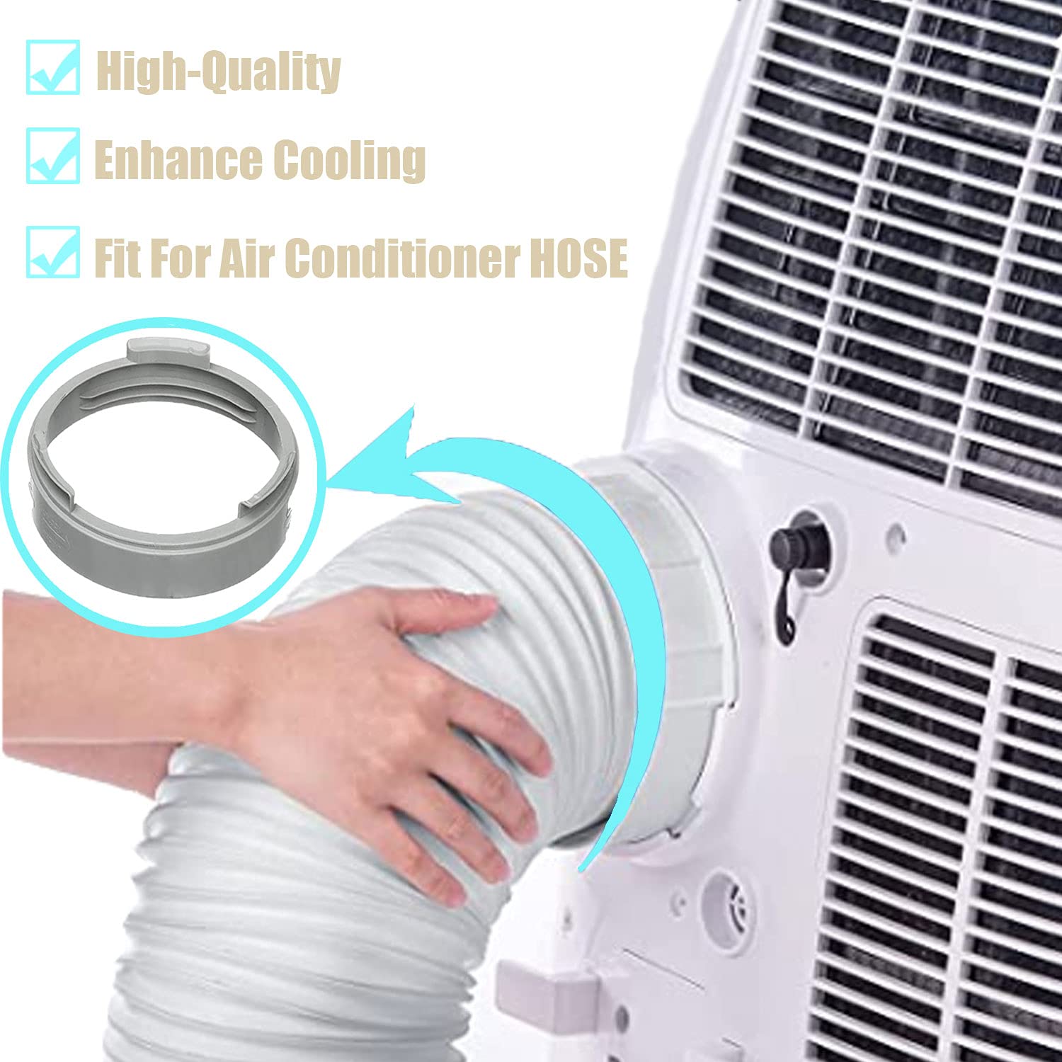 Air Conditioner Exhaust Hose Tube Connector Portable Exhaust Hose Duct Interface Adapter A/C AC Air Conditioner Exhaust Hose Coupler for Portable Mobile Air Conditioner Accessories ( Round)