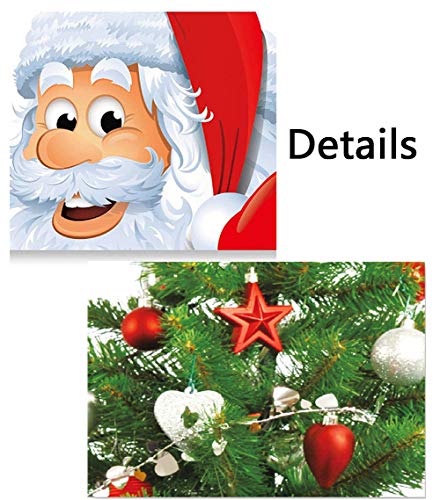YULOONG Christmas Windows Static Stickers Clings Removable Vinyl Santa Claus Christmas Tree Snowman Snowflake Deer DIY Wall Window Door Mural Showcase Decal Sticker