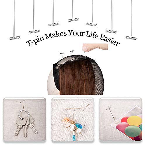 Dreamlover Straight Sewing Pins, T Pins for Mannequin Wig Head, Blocking Pins, Long Push Cubicle Pins, Straight Pins with Large Heads, 100 Pieces, 1.5 Inches and 2.0 Inches