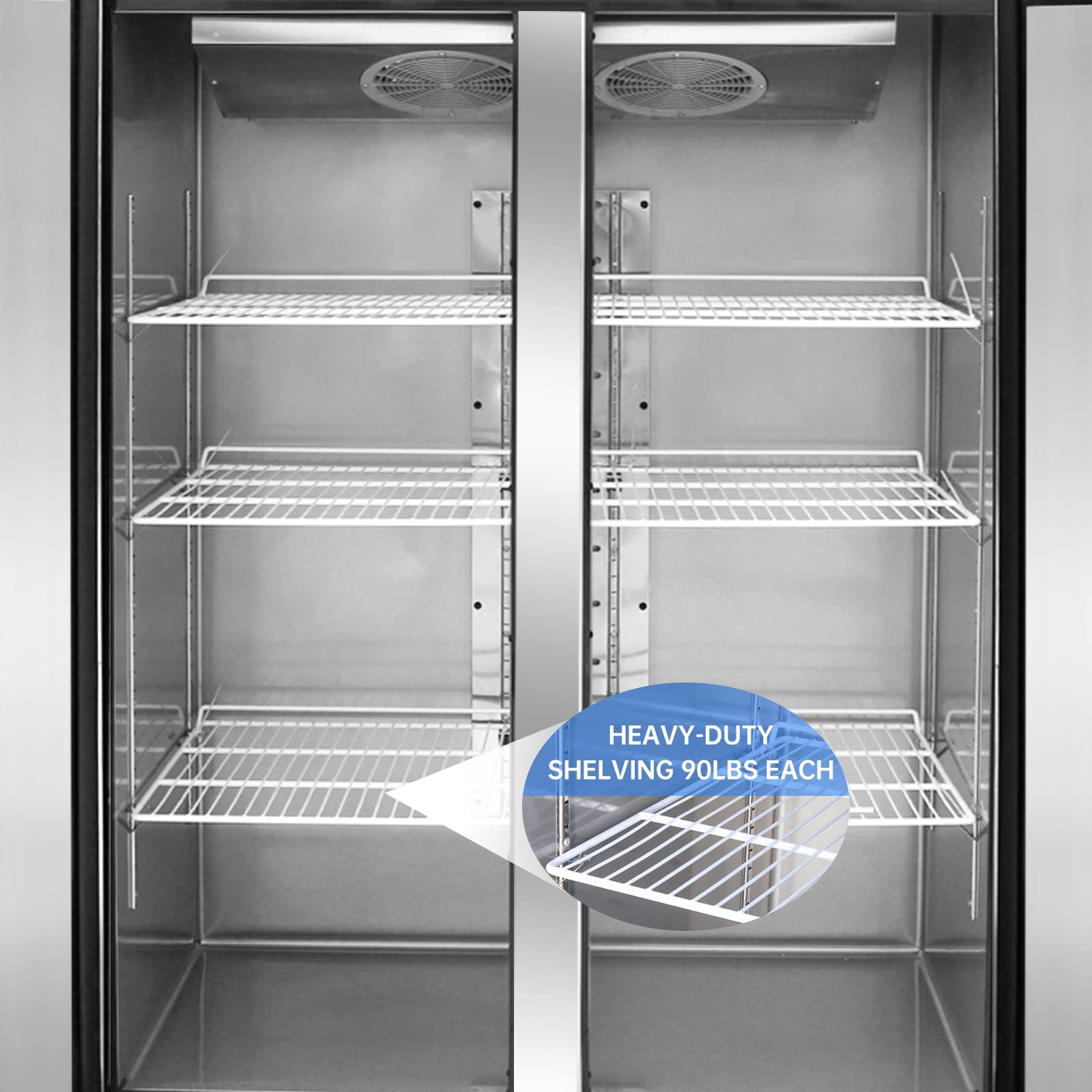 Aceland ARF-48B Reach-in Double door COMBO Refrigerator and Freezer 36 Cu. Ft. for Restaurant, Bar, Shop, Residential(Commercial Kitchen Equipment)