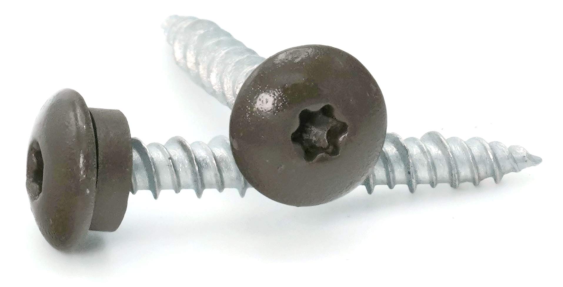 Low Profile Mechanical Galvanized Roofing Screws Bronze Finish - #10 x 2" Qty 100
