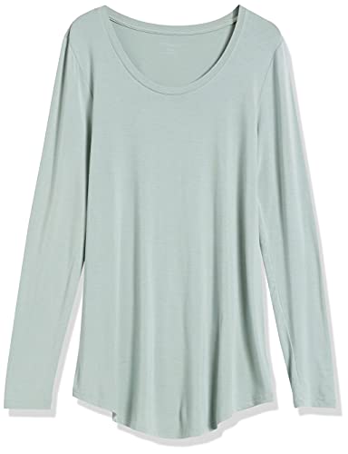 Amazon Essentials Women's Jersey Relaxed-Fit Long-Sleeve Scoopneck Swing Tunic (Previously Daily Ritual), Sage Green, Small