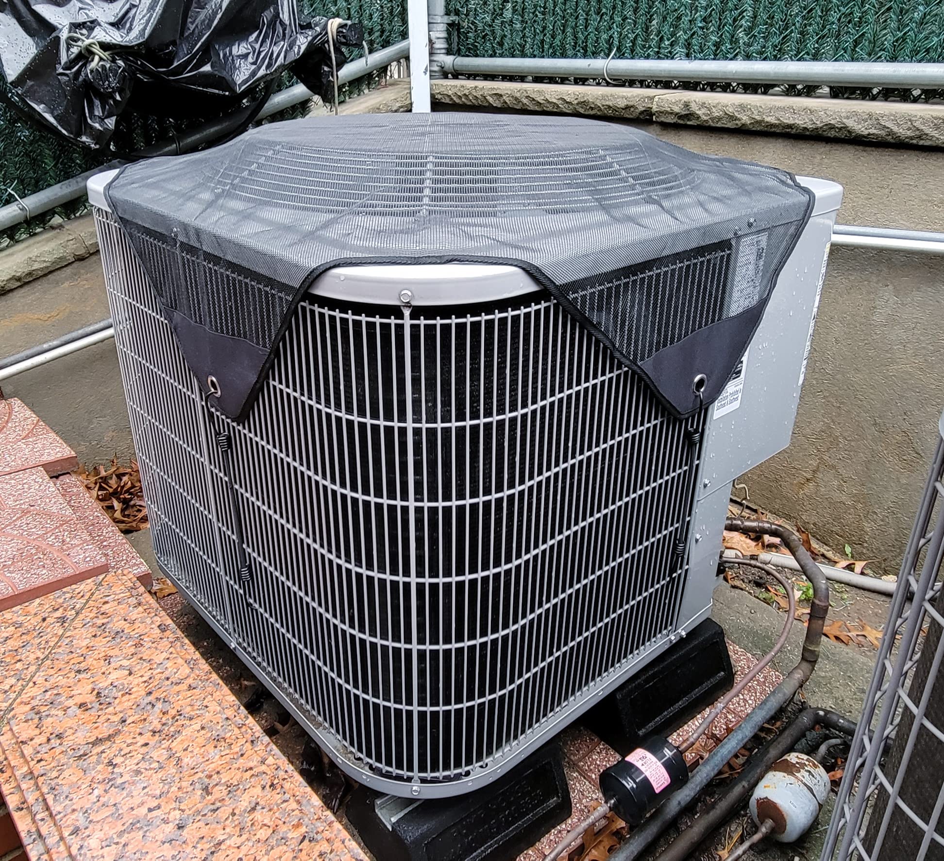 Air Conditioner Covers for Outside Units, Durable Leaf Guard Mesh Ac Cover for Outside Unit All Season Universal Condenser Heat Pump Cover for Outdoor Central AC Defender Set (36" x 36")