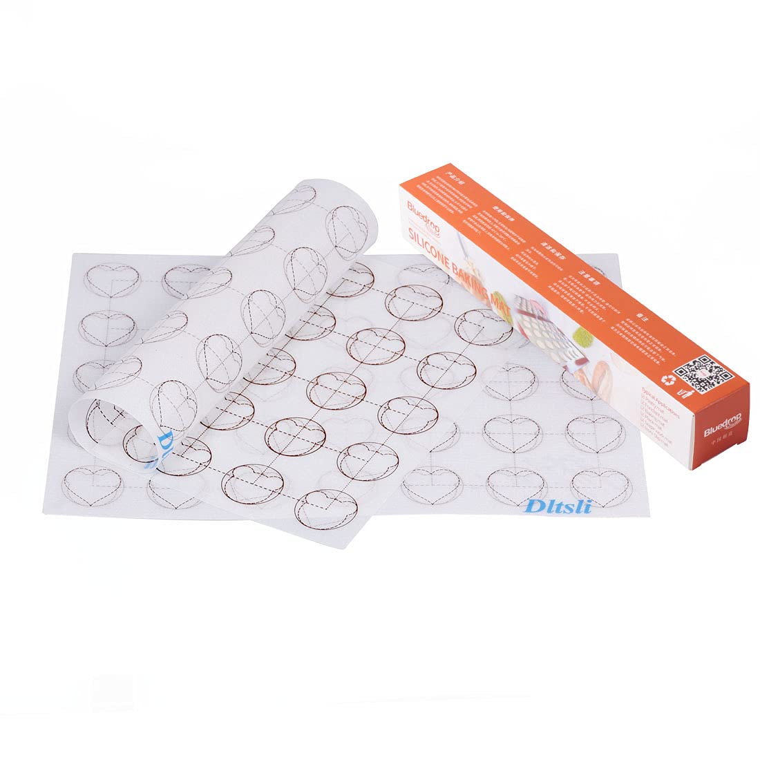 2pcs Silicone Baking Mat for Macarons, 15.3" x 11" Mat Liner with 35 Circles Macaron Template, Reusable Non-stick Surface Pastry Mat