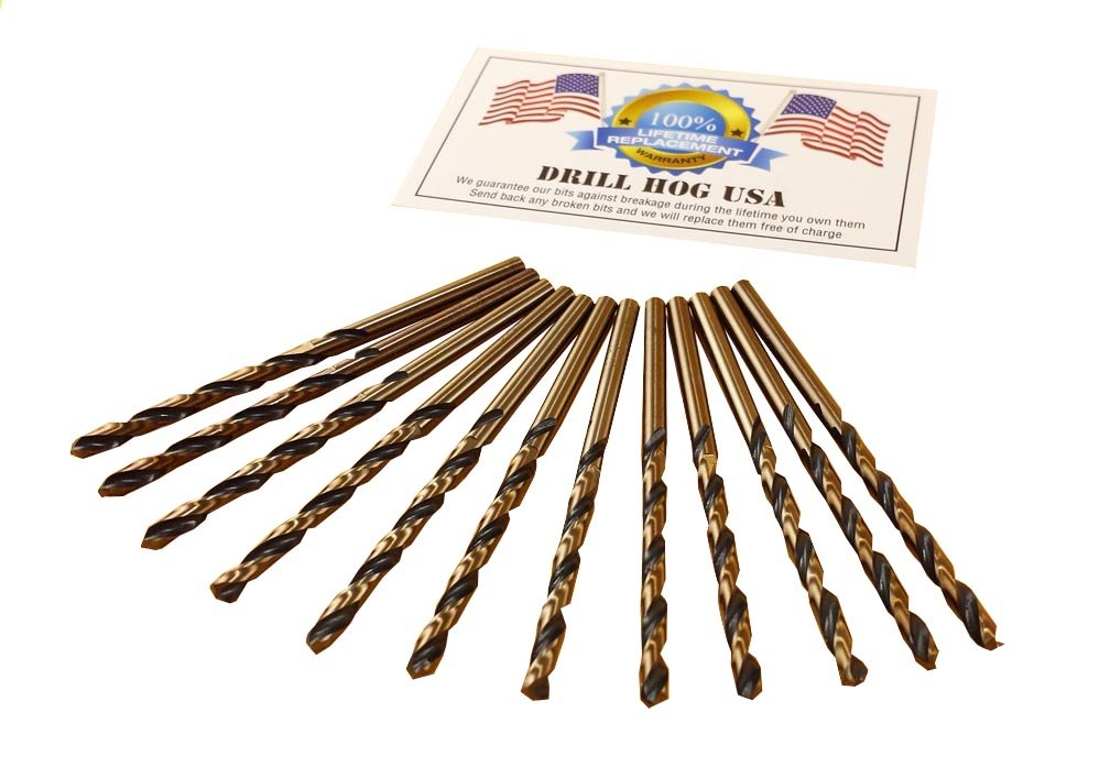 Drill Hog USA 1/8" Drill Bits HI-Molybdenum M7 12 Pack
