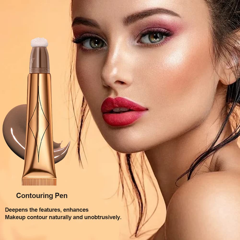3PCS Contour Beauty Wand Set, Liquid Bronzer Stick, Liquid Contour, Contour Wand, Contour Blush and Highlighter Sticks with Soft Cushion Applicator(Contour+Blush+Highlighter)