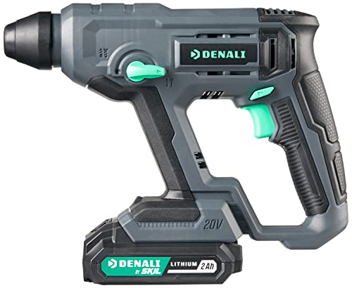 Amazon Brand - Denali by SKIL 20V Cordless Rotary Hammer Kit with 2.0Ah Lithium Battery and 2.4A Charger, Blue