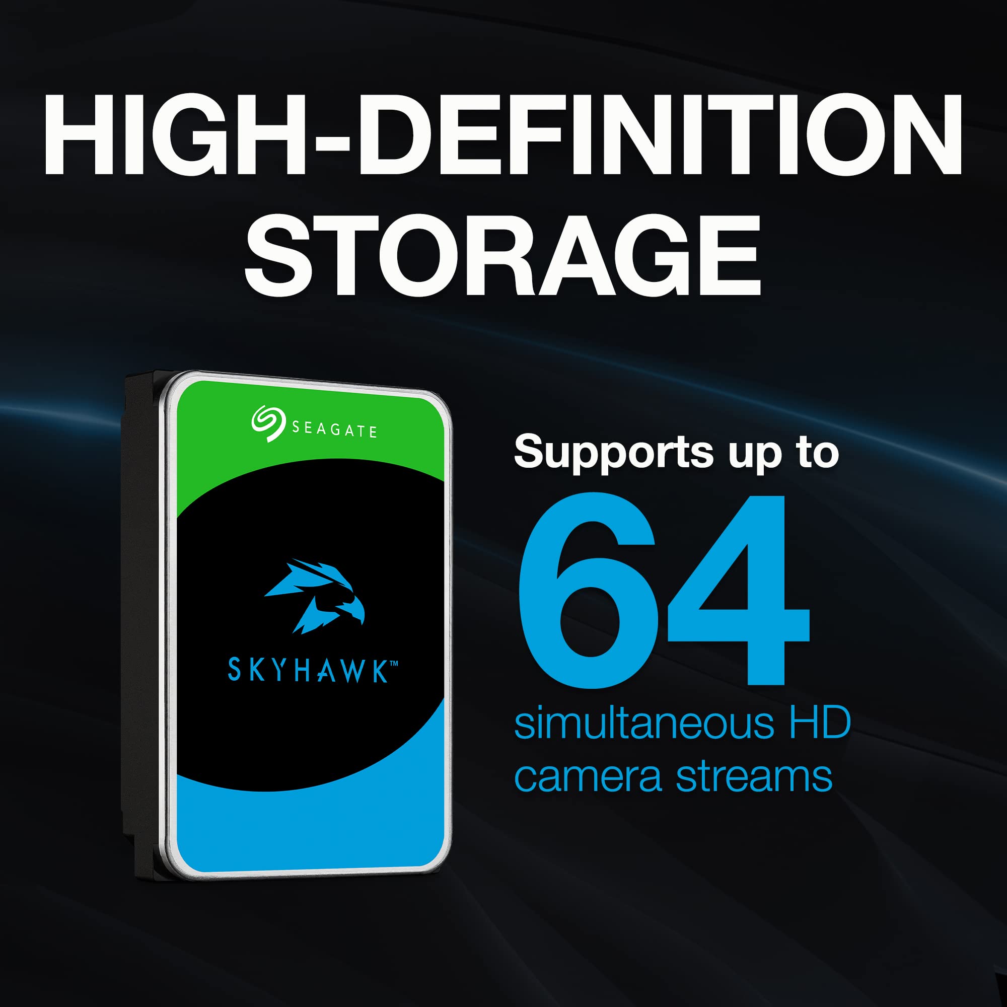 SEAGATE ST2000VXZ08 Skyhawk 2TB Surveillance Hard SATA 6Gb/s 64MB Cache 3.5" Internal Drive-Frustration Free Packaging (ST2000VX008),Mechanical Hard Disk