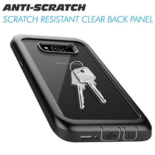 Pakoyi Samsung Galaxy S8 Plus Case, Full Body Bumper Case Built-in Screen Protector Slim Clear Shock-Absorbing Dustproof Lightweight Cover Case for Samsung Galaxy S8 Plus (Black/Clear)
