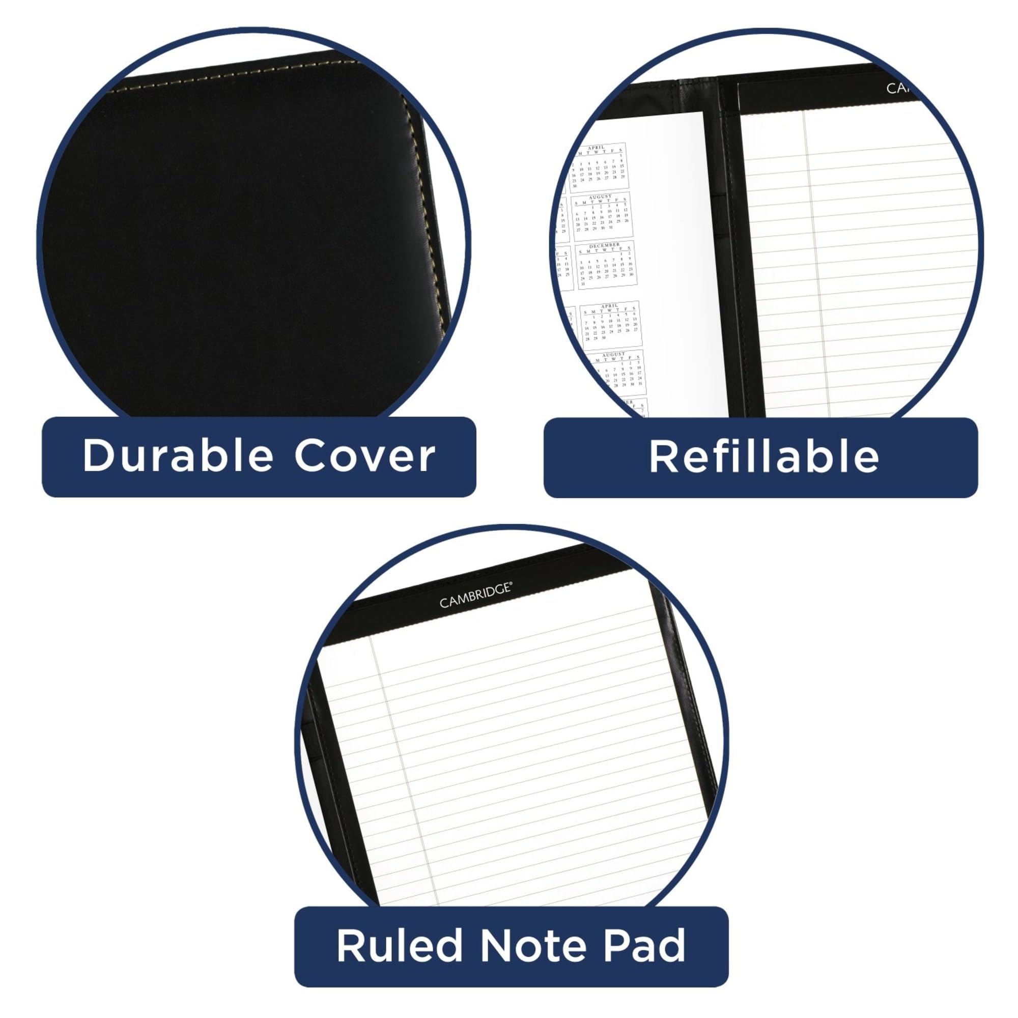 2024-2025 AT-A-GLANCEĀ® Executive 13-Month Monthly Padfolio, 9" x 11", Black, January 2024 to January 2025, 7029005