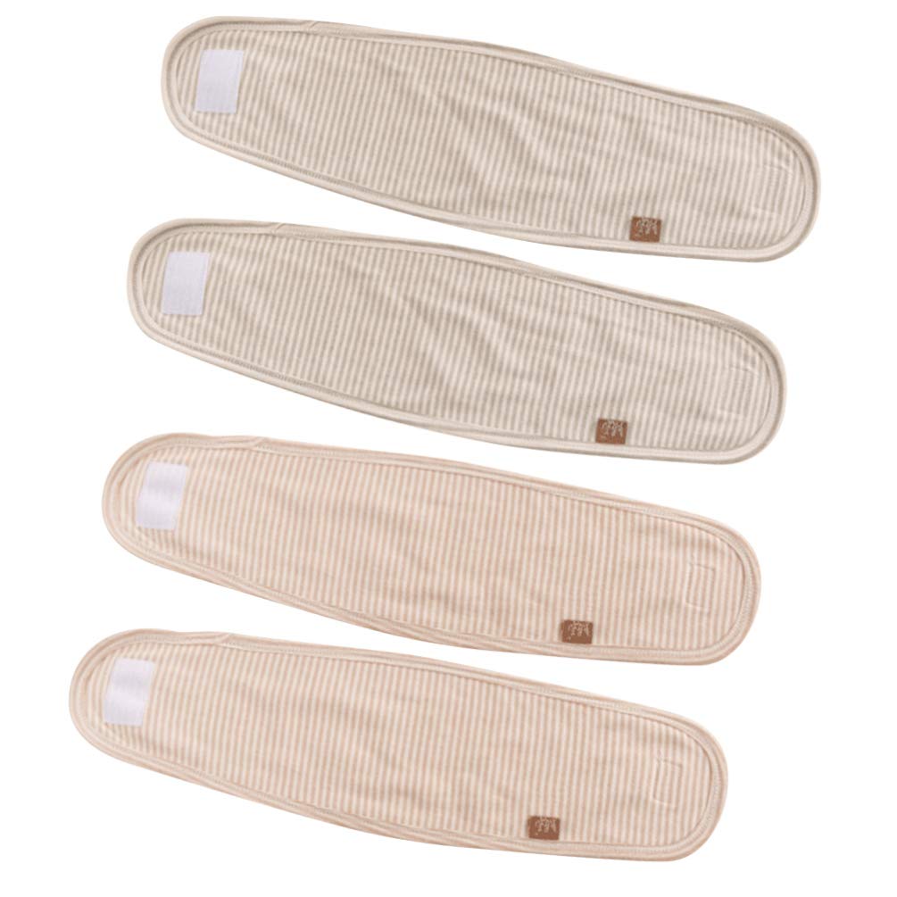 SUPVOX 4pcs Infant Belly Bands Infant Umbilical Belts Toddler Belly Protection Wraps Cotton Adjustable Navel Protectors (Random Color)