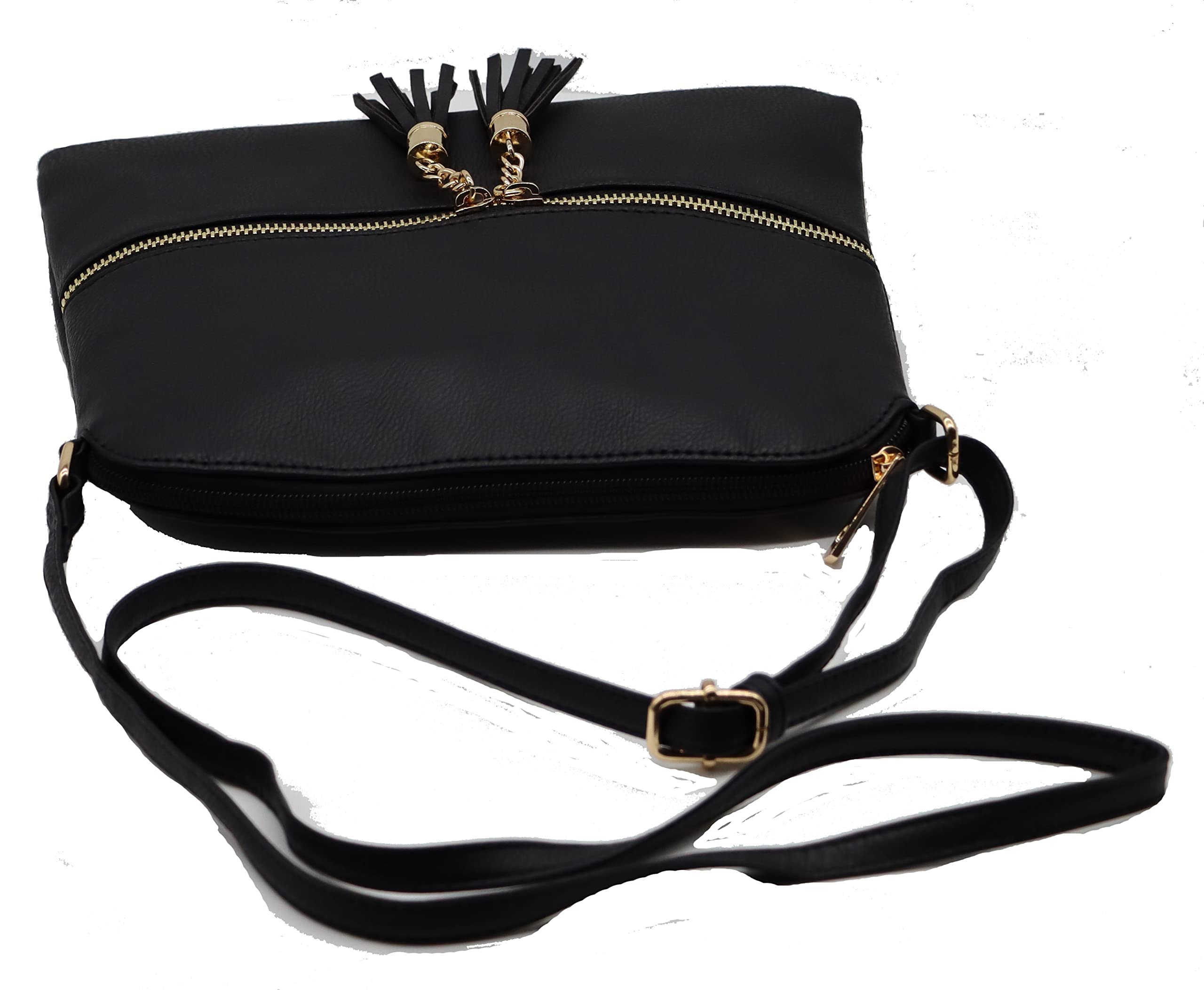 Amaze Medium Crossbody Bag for Women | Shoulder Handbags for Women with Multiple Compartments | PU Leather (Black)