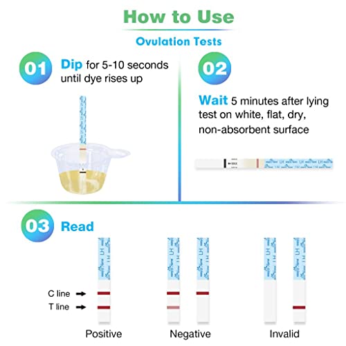 Easy@Home Ovulation & Pregnancy Test Strips Kit: 40 Ovulation Strips and 10 Pregnancy Testsā Accurate Fertility Tracker OPK - Powered by Premom Ovulation APP | 40LH + 10HCG + 50 Urine Cups