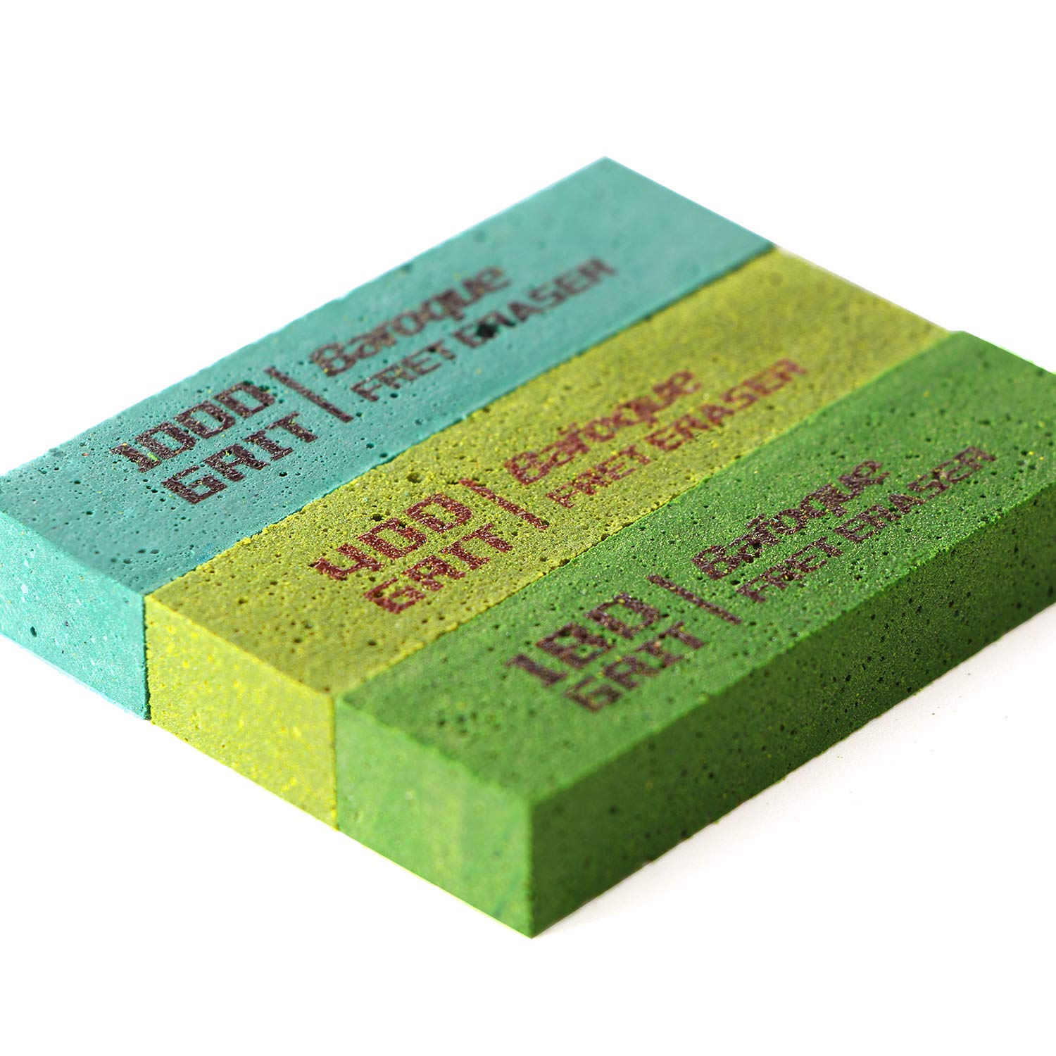 3pcs Fret Erasers Abrasive Rubber Blocks Guitar Fret Polishing Rubbers Set 180/400/1000 Grit