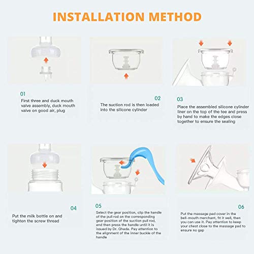 Elfzone Manual Breast Pump, Adjustable Suction Silicone Hand Pump Breastfeeding, Small Portable Manual Breast Milk Catcher Baby Feeding Pumps & Accessories, White, Mothers Day Gifts