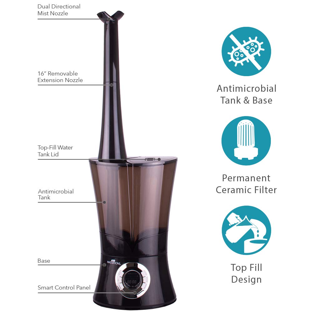 Air Innovations 1.6 Gallon Mist Humidifier, Black