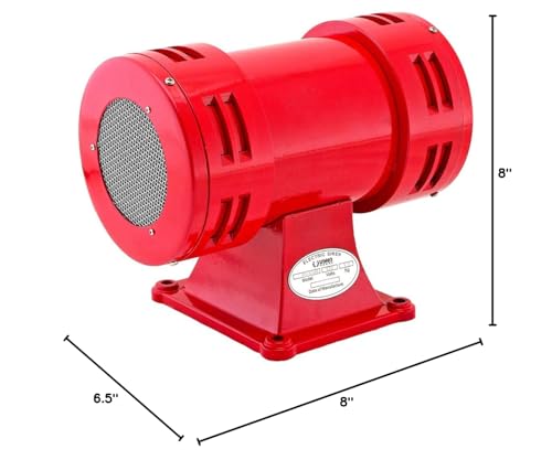 Vixen Horns Loud Air Raid Siren - Industrial Alarm Heavy Duty Electric Motor 120V, Fire Tornado Siren Horn (Omnidirectional, 116 dB, Range 1600 ft)