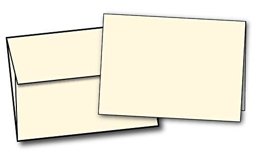 Heavyweight Cream/Natural (Off-White) Half Fold Greeting Cards & Envelopes - 40 Greeting Card Sets - Cards Fold to 5 1/2" x 8 1/2"