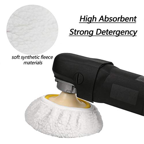 AIVS Car Polisher Pad Wool Bonnet Buffing Wheel Polishing Pad Waxer Pads for Car Buffer Bonnets Polisher, 5 Pieces(7"-8")